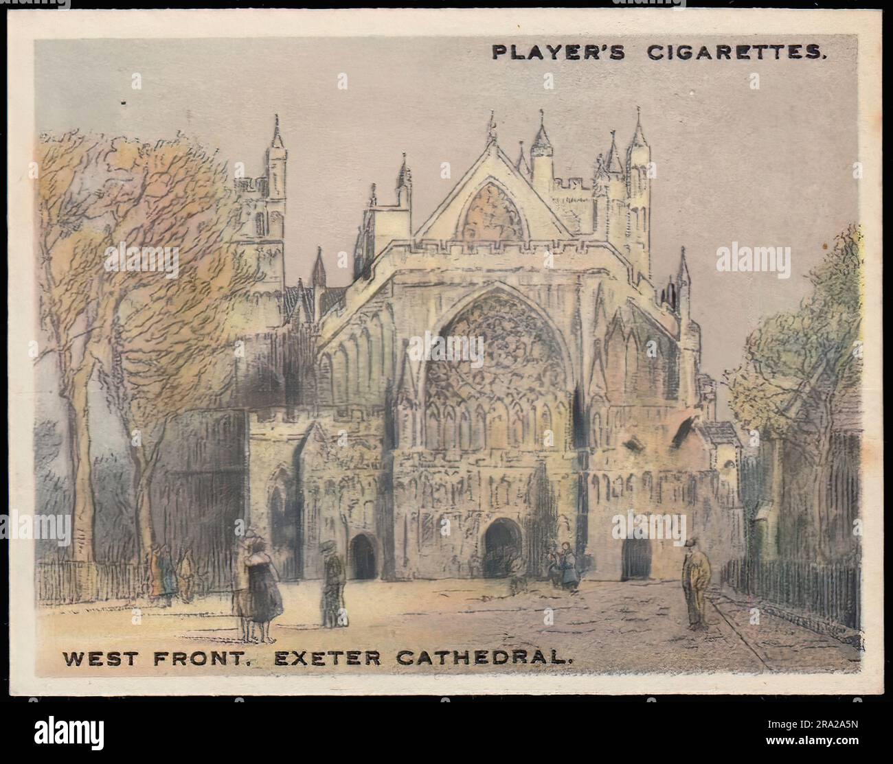 West Front, Exeter Cathedral - Vintage Cigarette Card Stock Photo - Alamy