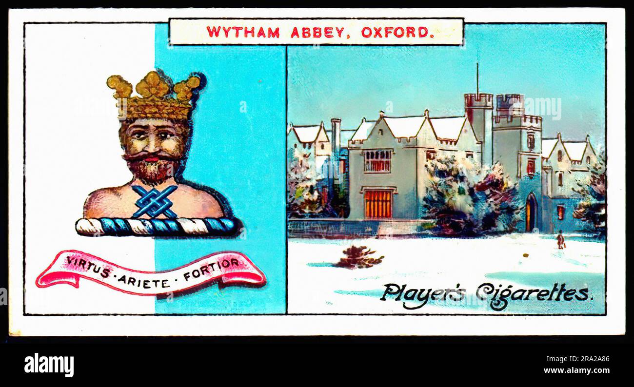 Wytham Abbey - Vintage Cigarette Card Stock Photo - Alamy