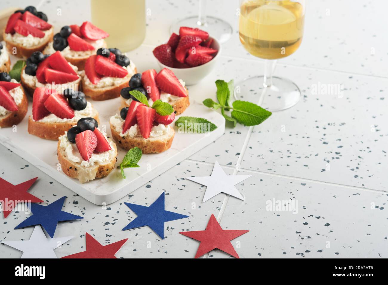 American flag sandwich with strawberries, blueberries, whipped sweet ...