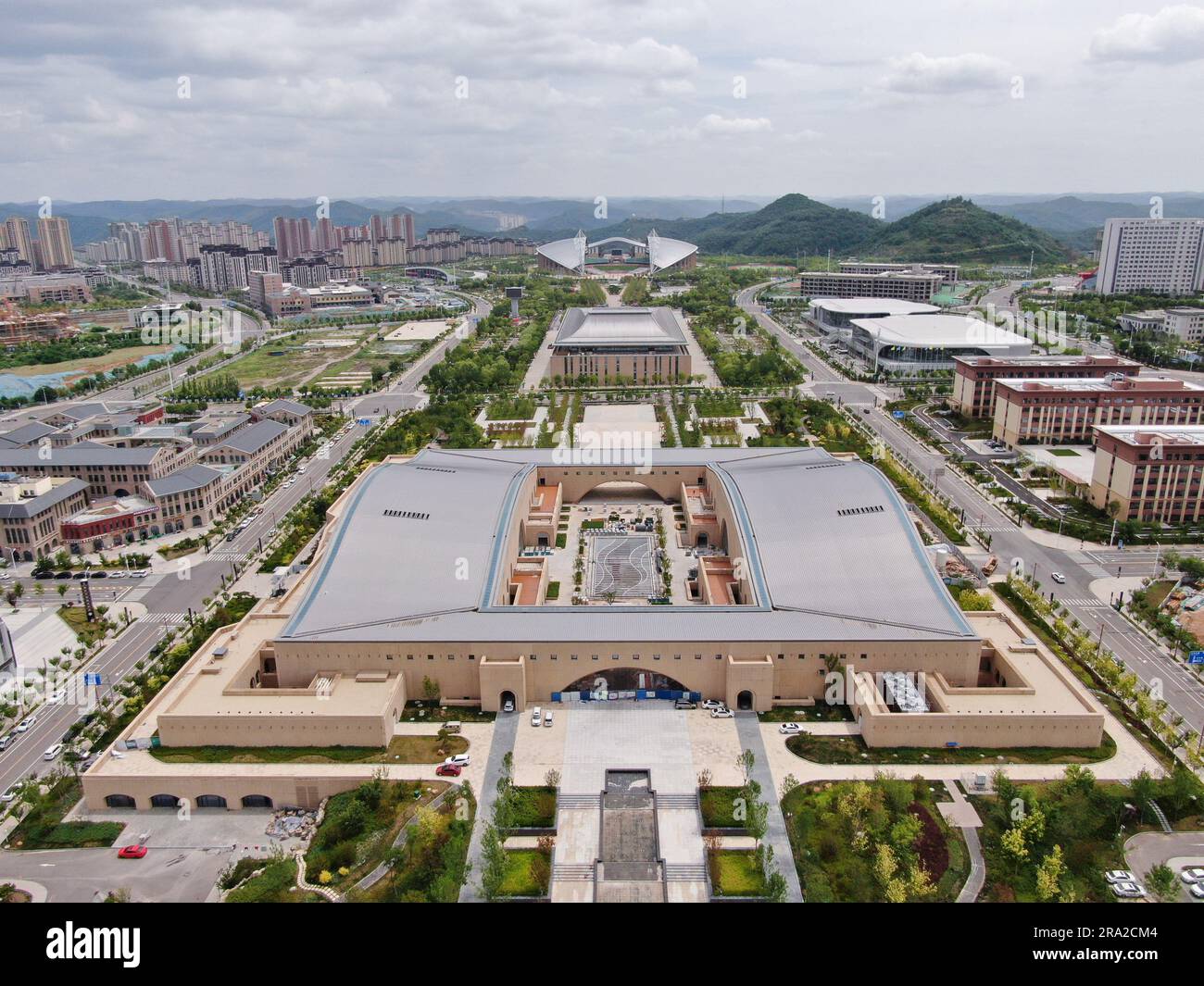 Yan'an. 28th June, 2023. This aerial photo taken on June 28, 2023 shows ...