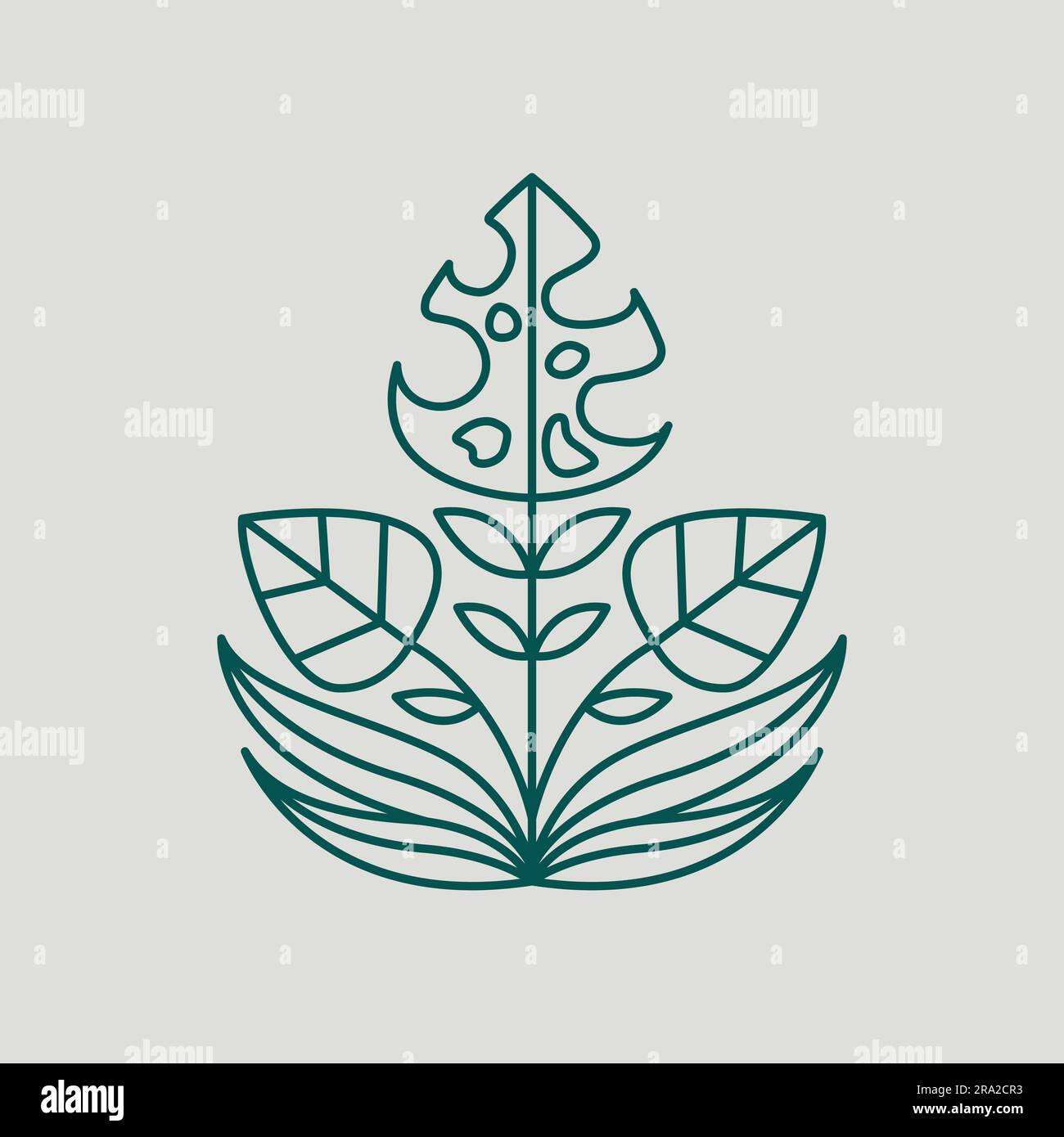 Abstract monstera leaf vector illustration. Tropical nature icon design ...