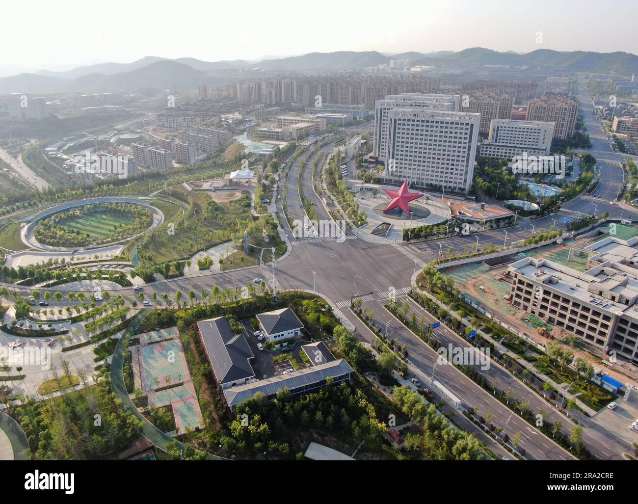 Yan'an. 26th June, 2023. This aerial photo taken on June 26, 2023 shows ...