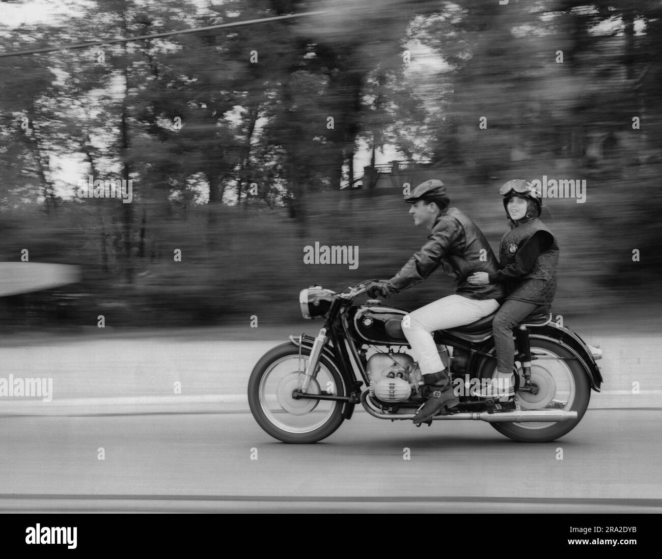 Guy riding a motorcycle Black and White Stock Photos & Images - Alamy
