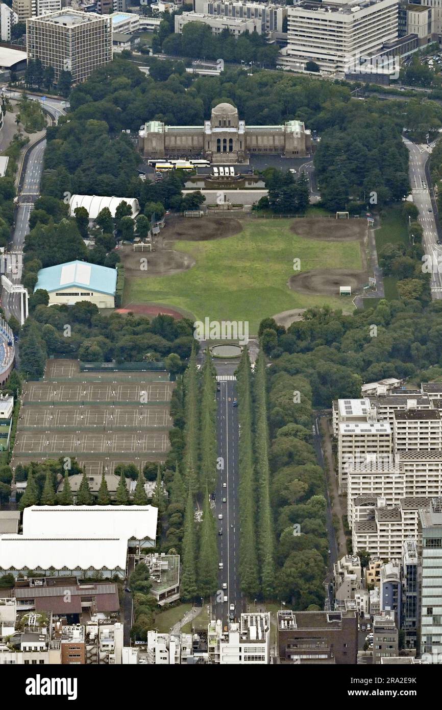 Photo taken on June 30, 2023, from a Kyodo News helicopter shows Tokyo ...