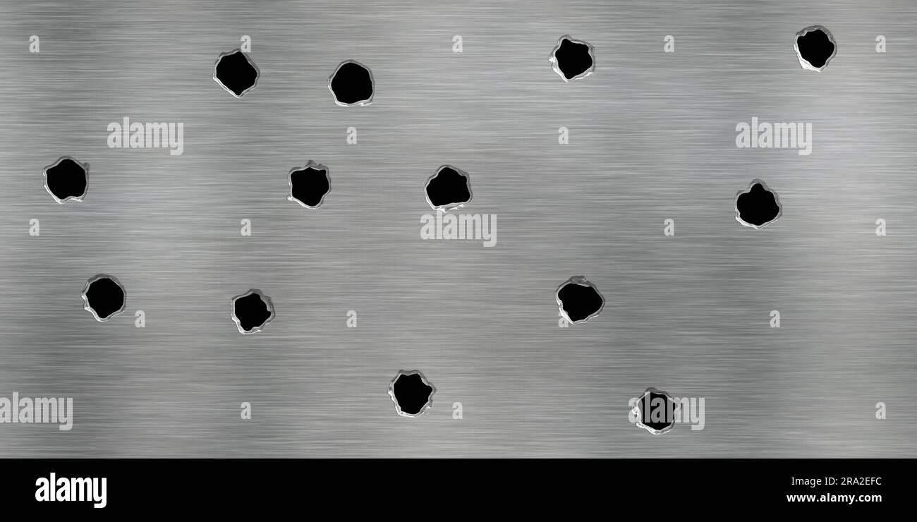 Seamless bullet holes in brushed metal background texture. Tileable ...