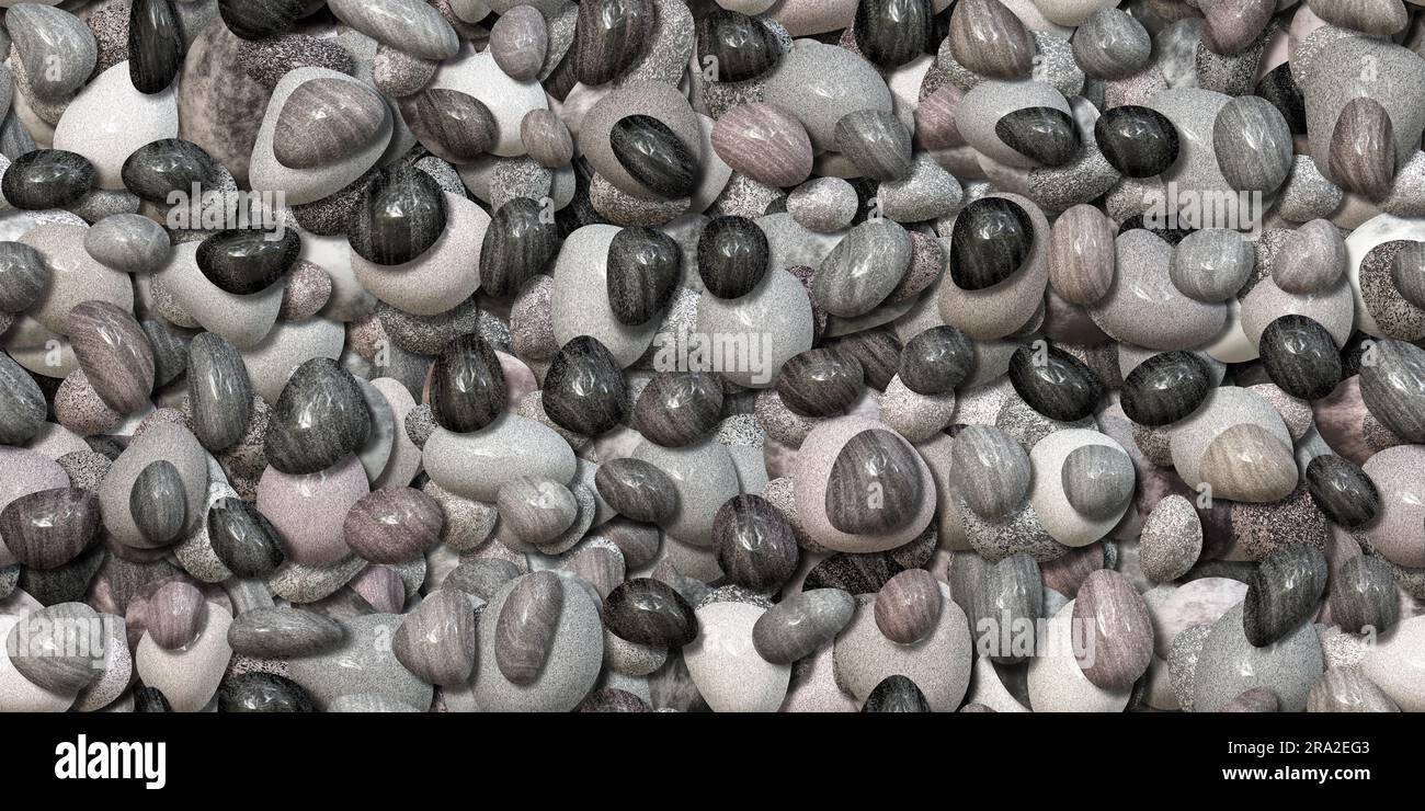 Seamless natural grey pile of small stone pebbles background texture ...
