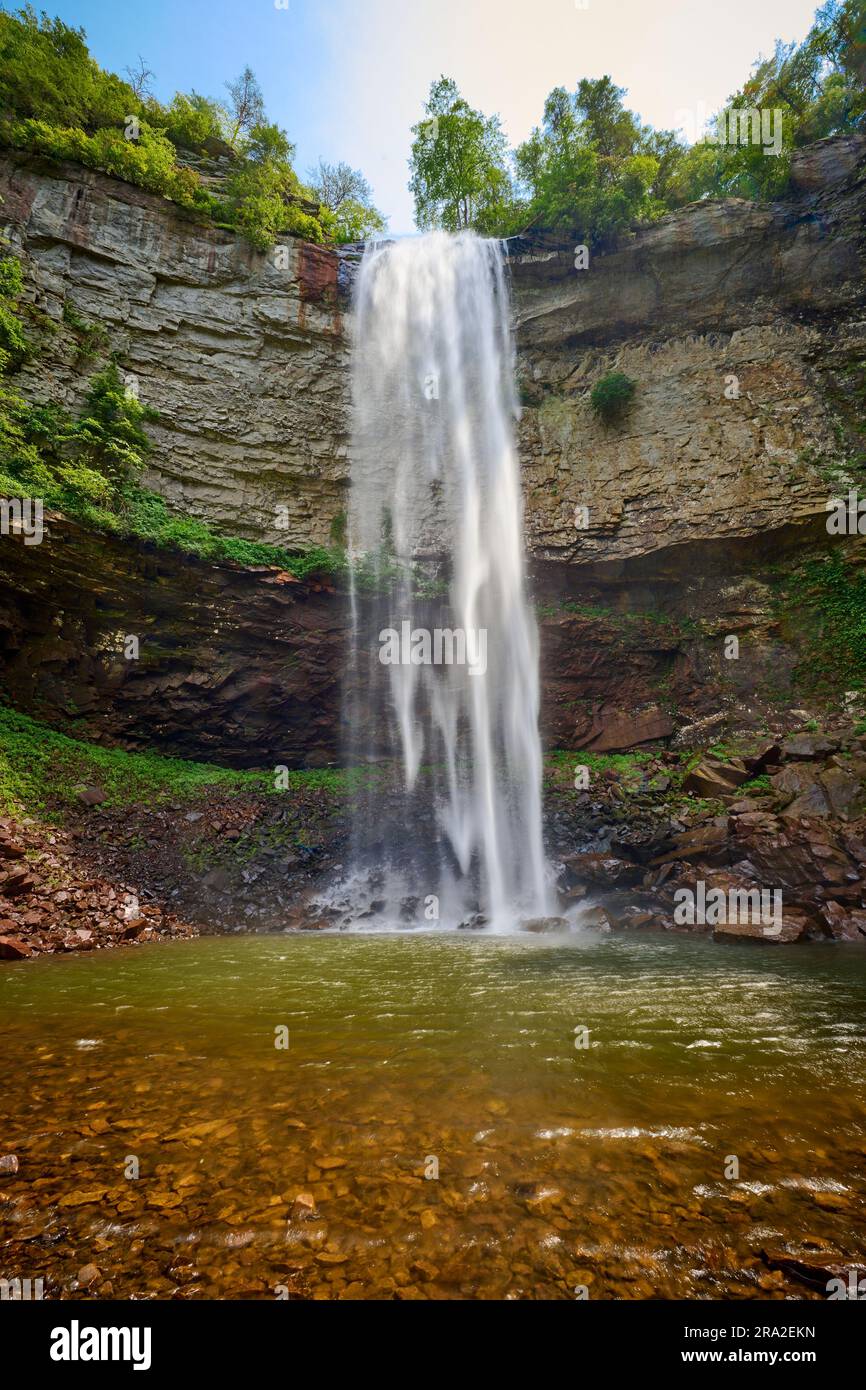 Falls Creek Falls with large plunge pool at Falls Creek Falls State ...