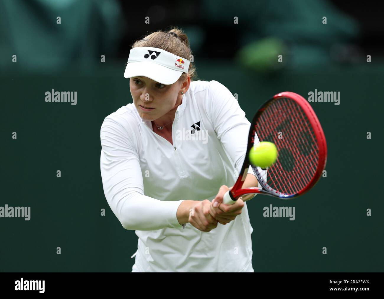 Elena Rybakina practices on Centre Court at the All England Lawn Tennis ...