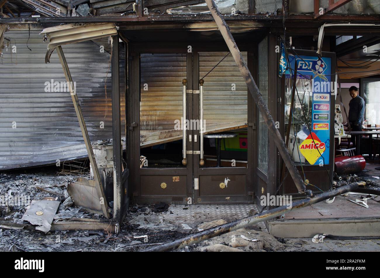 A café is attacked after a third night of violence and riots over ...