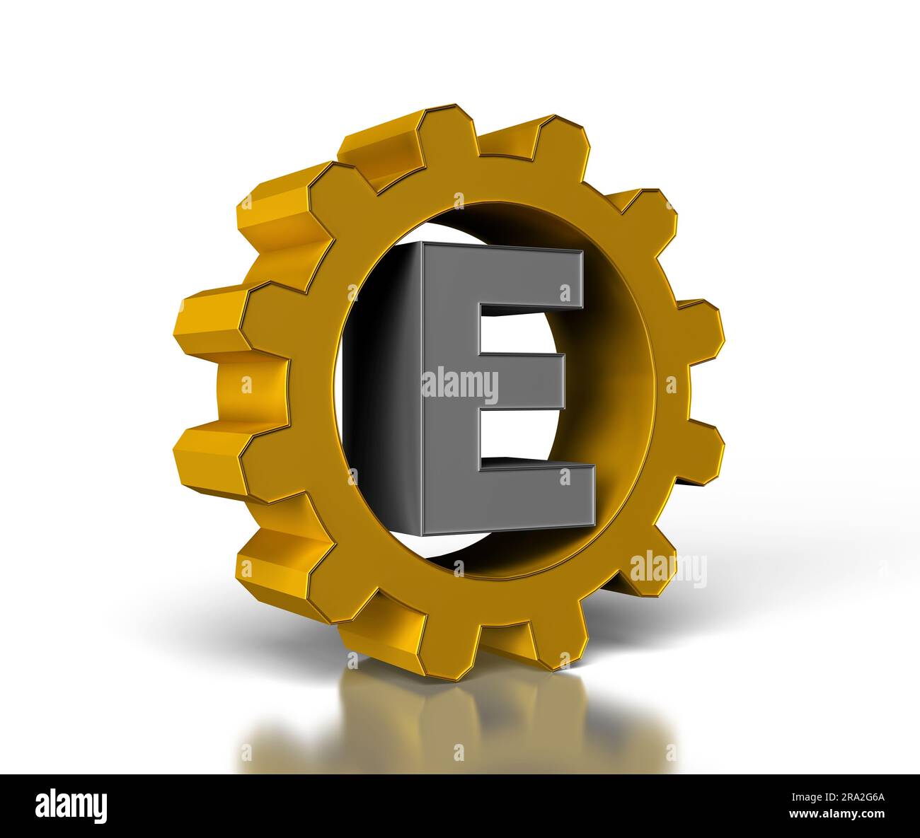 Letter E, mechanical alphabet made from gears Stock Photo - Alamy