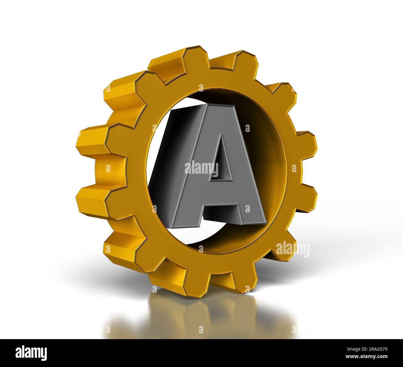 Letter A, mechanical alphabet made from gears Stock Photo - Alamy