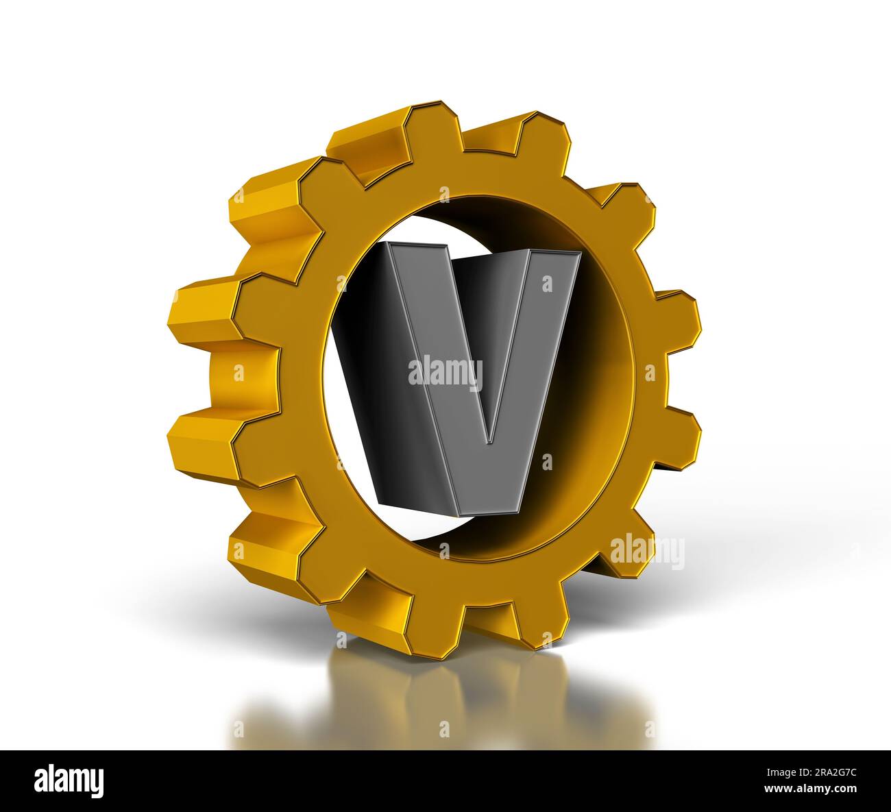 Letter V, mechanical alphabet made from gears Stock Photo - Alamy