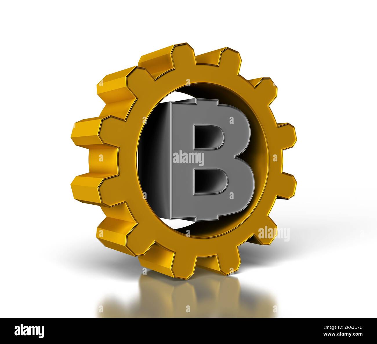 Letter B, mechanical alphabet made from gears Stock Photo - Alamy