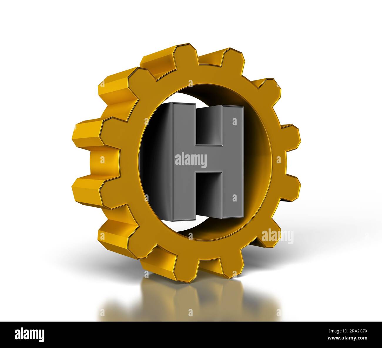 Letter H, mechanical alphabet made from gears Stock Photo - Alamy