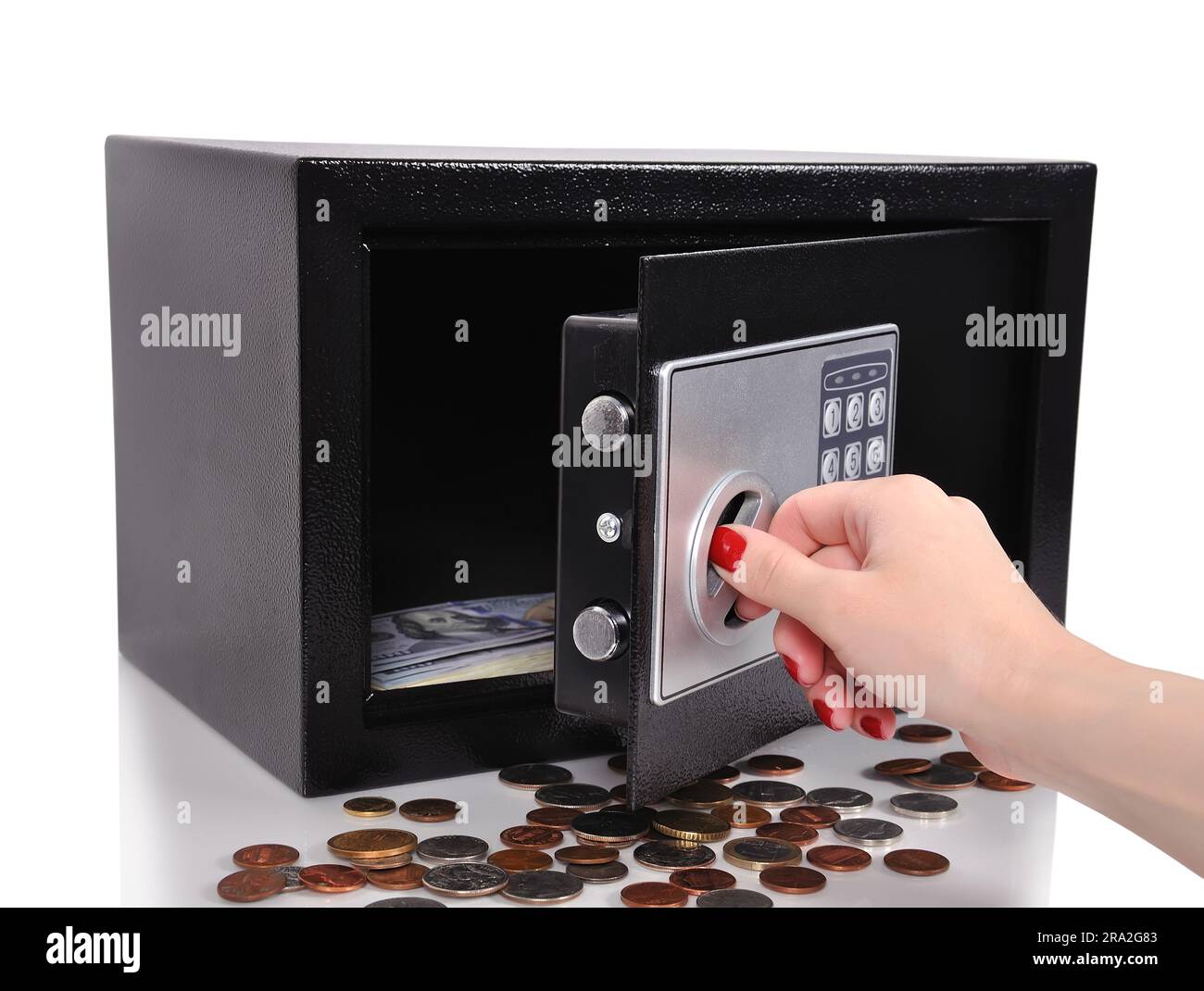 Steel safe money hand hi-res stock photography and images - Alamy