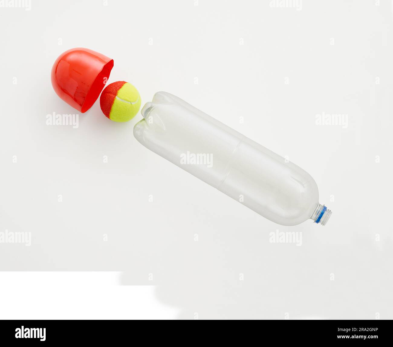 Water rocket step 12 tennis ball insert Stock Photo - Alamy