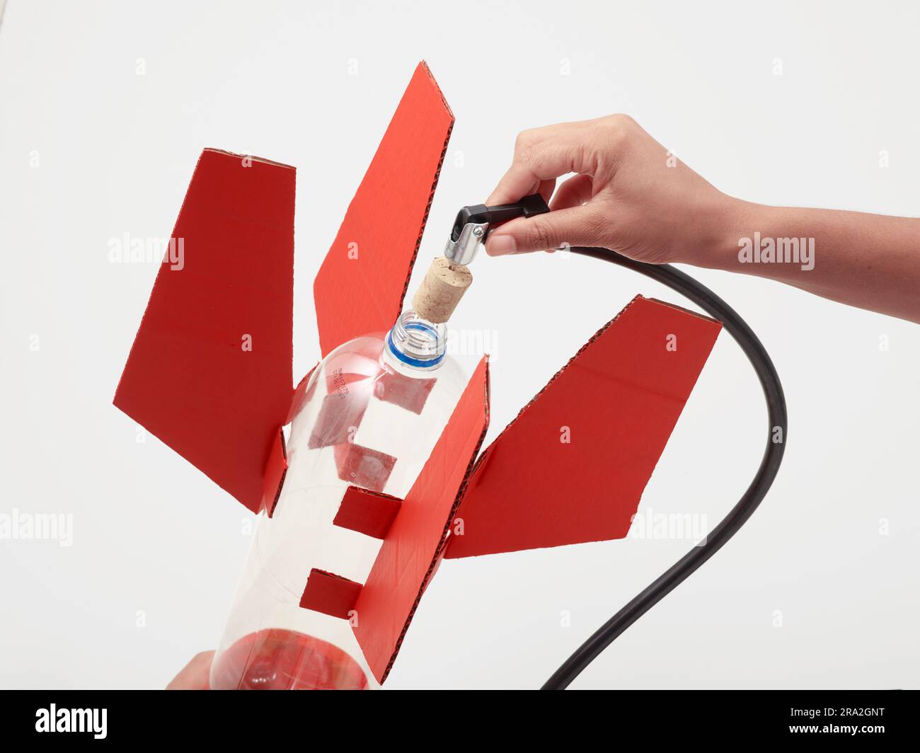 Water rocket step 21 push in cork Stock Photo - Alamy