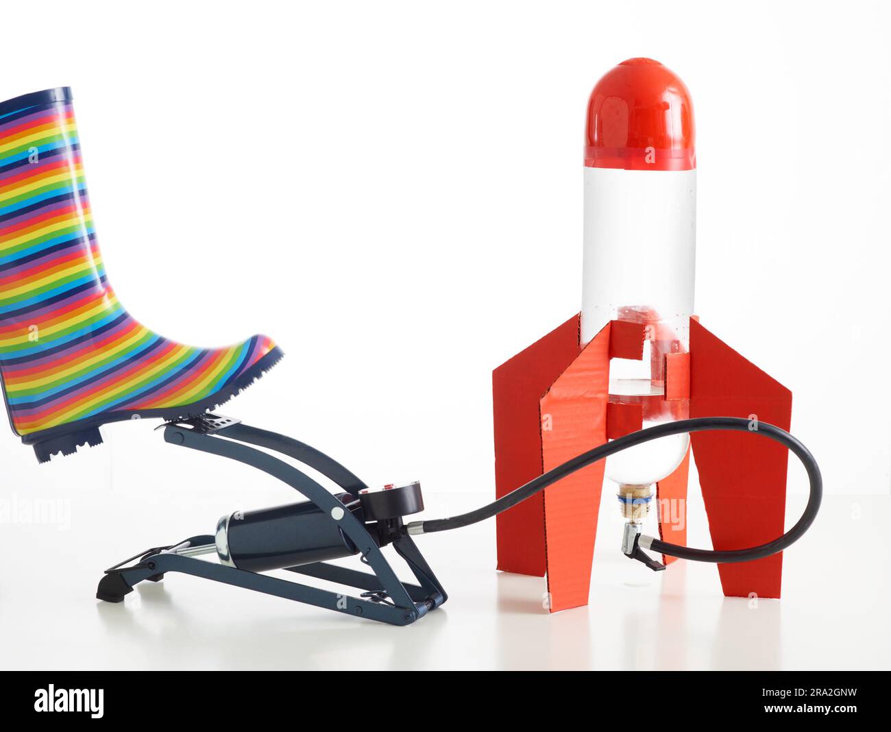 Water rocket step 22 step on pump Stock Photo - Alamy