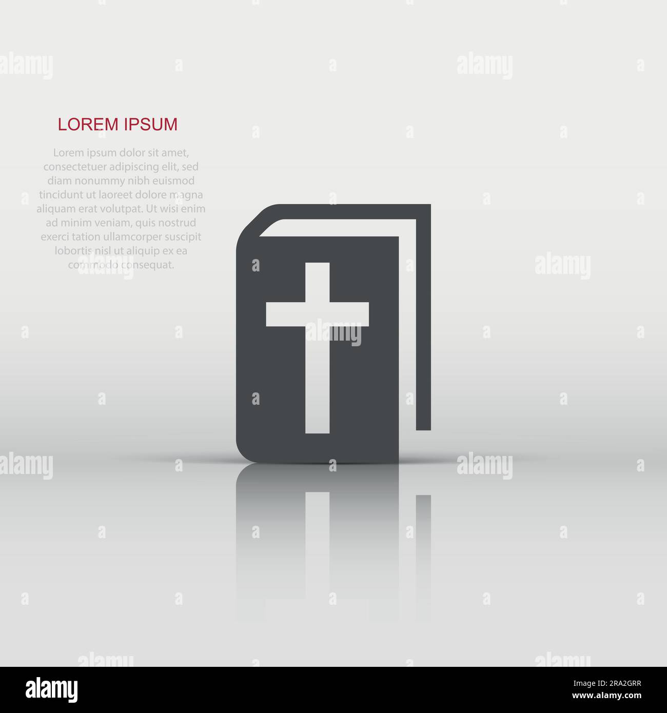 Bible book icon in flat style. Church faith vector illustration on ...