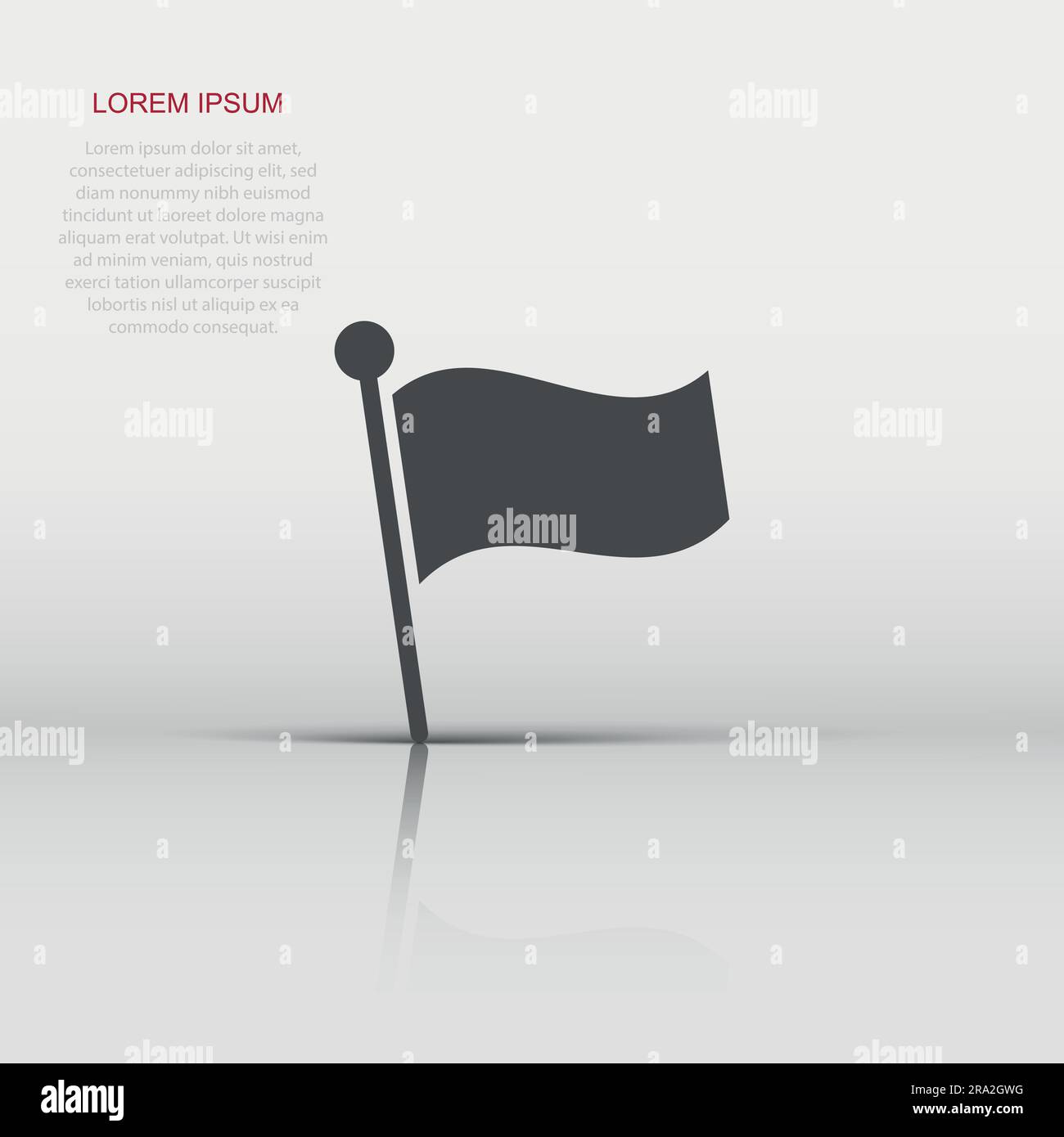 Flag icon in flat style. Pin vector illustration on white isolated ...