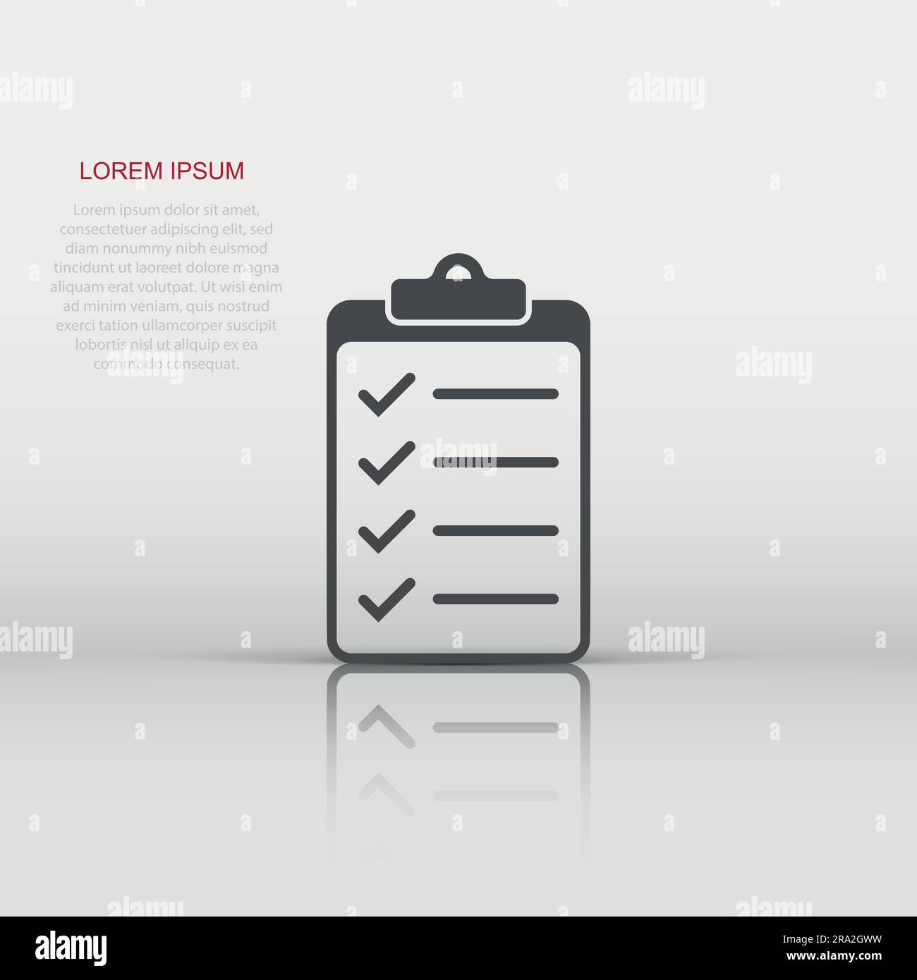 To do list icon in flat style. Document checklist vector illustration ...