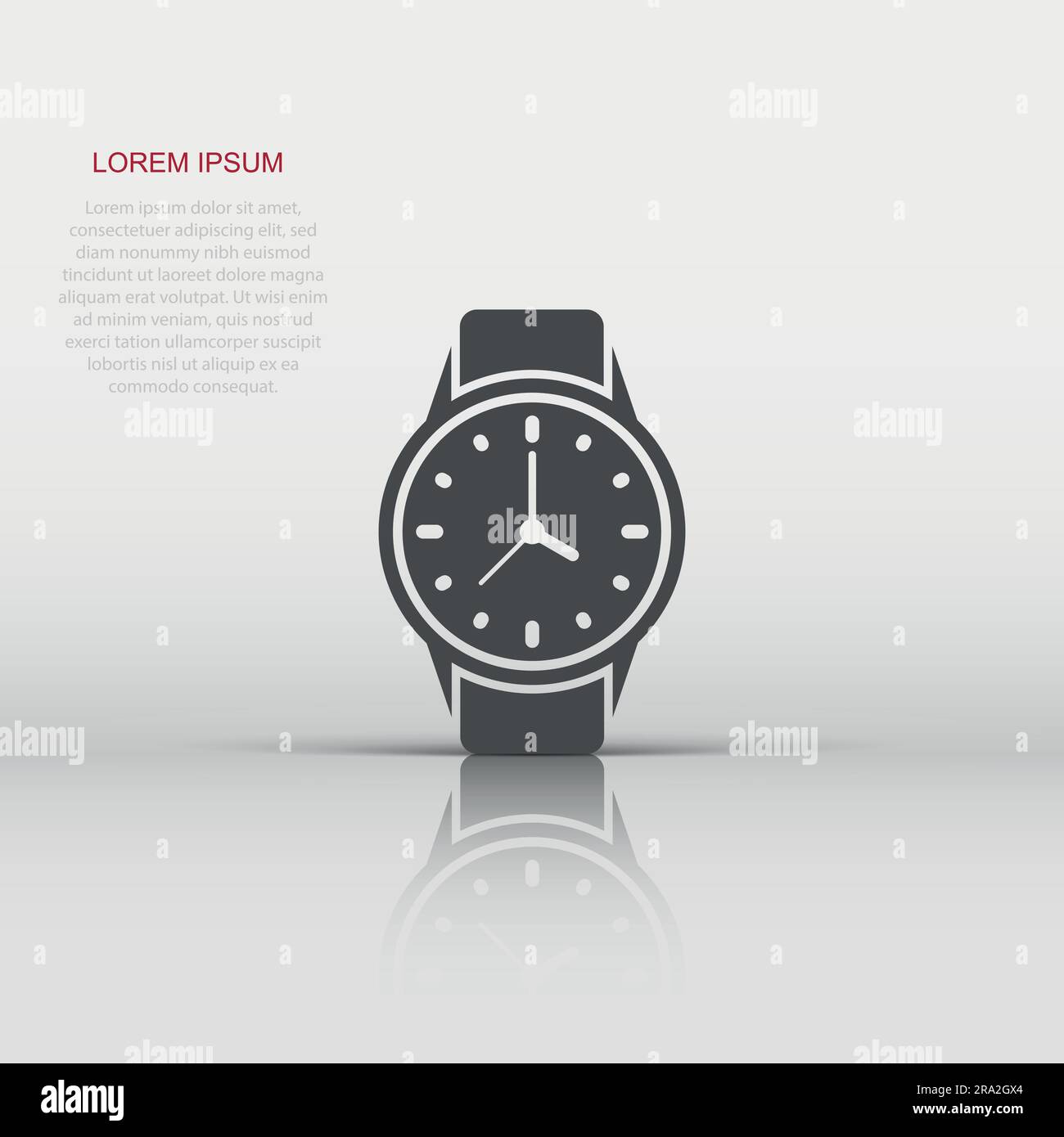 Wrist watch icon in flat style. Hand clock vector illustration on white ...