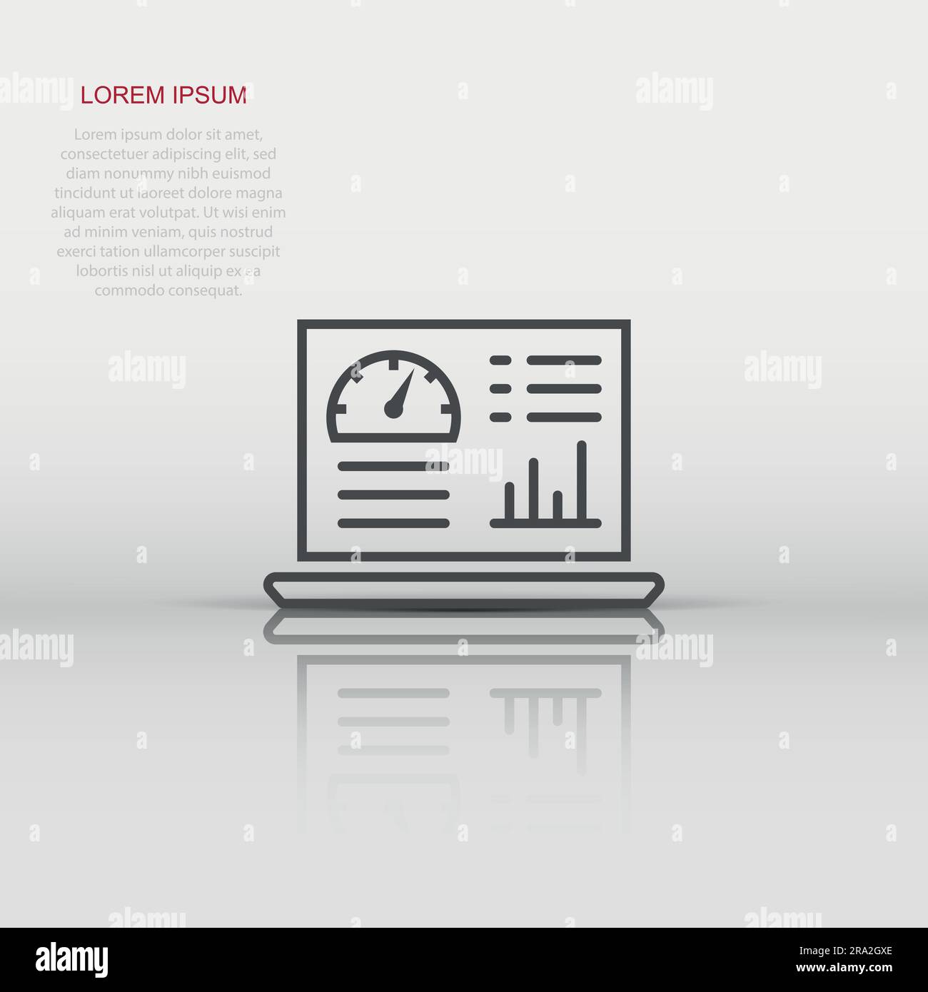 Dashboard Icon In Flat Style Finance Analyzer Vector Illustration On White Isolated Background