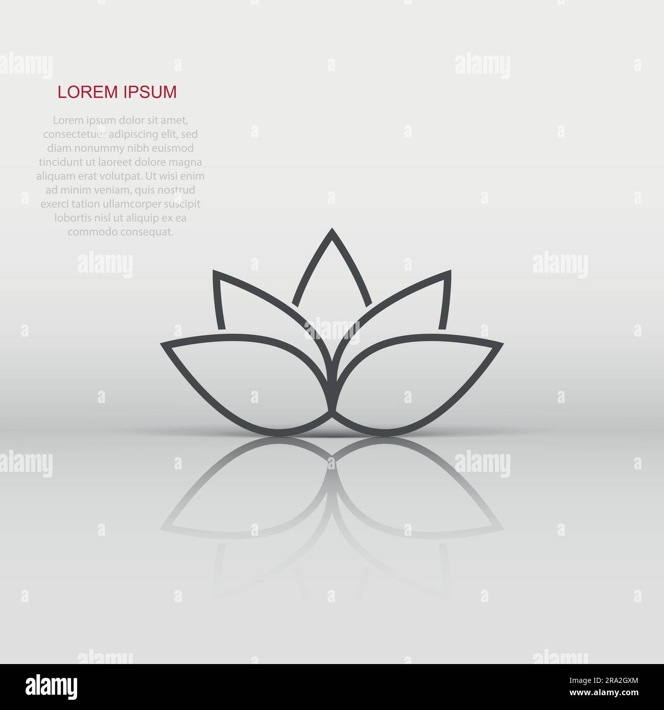 Lotus flower icon in flat hi-res stock photography and images - Alamy