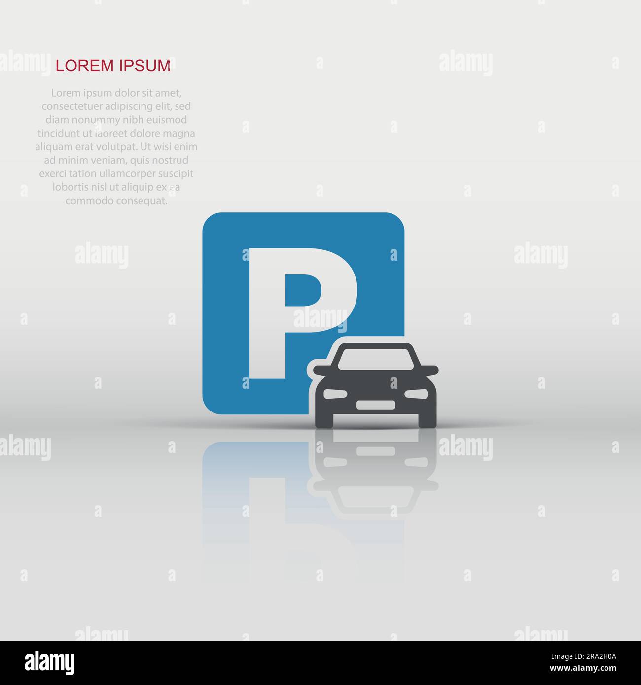 Car parking icon in flat style. Auto stand vector illustration on white ...