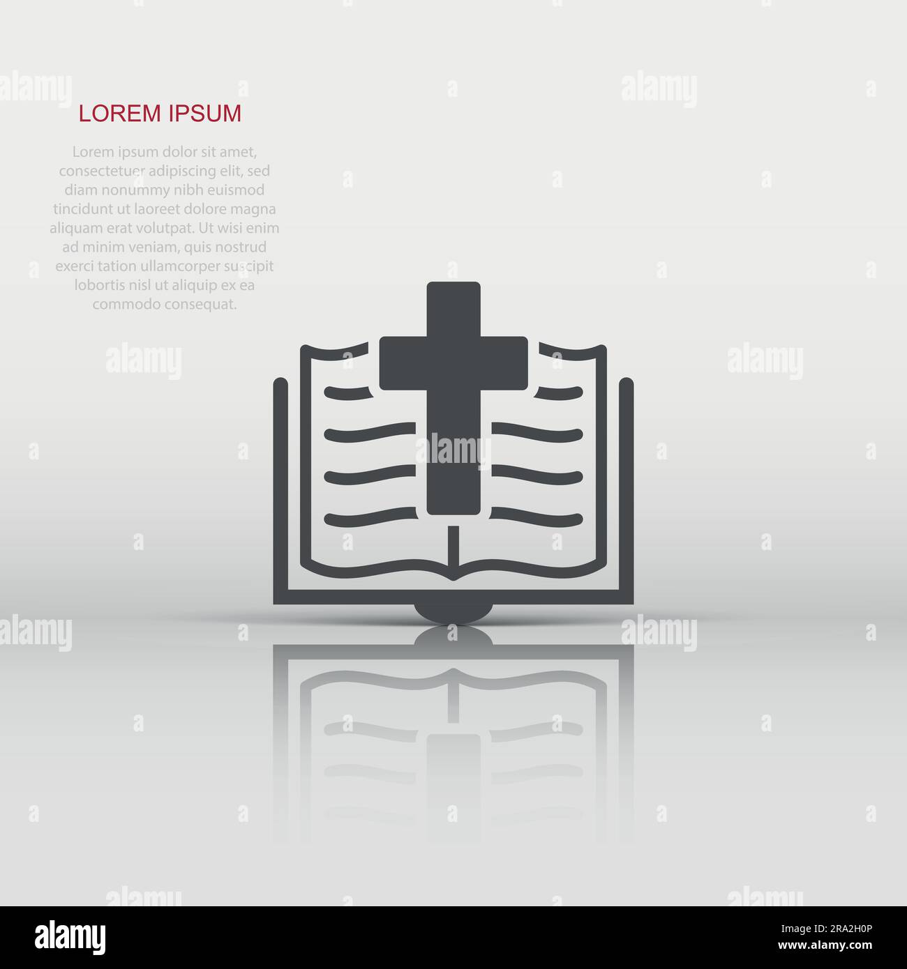 Bible book icon in flat style. Church faith vector illustration on ...