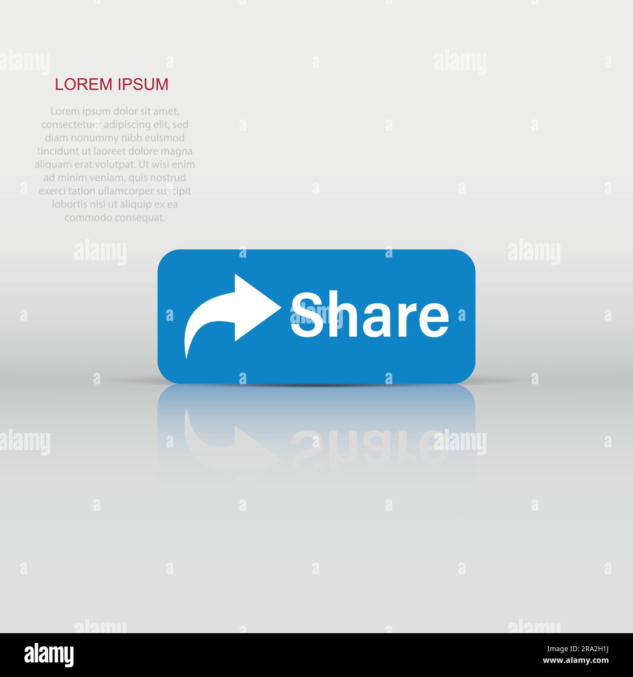 Share button icon in flat style. Arrow sign vector illustration on ...