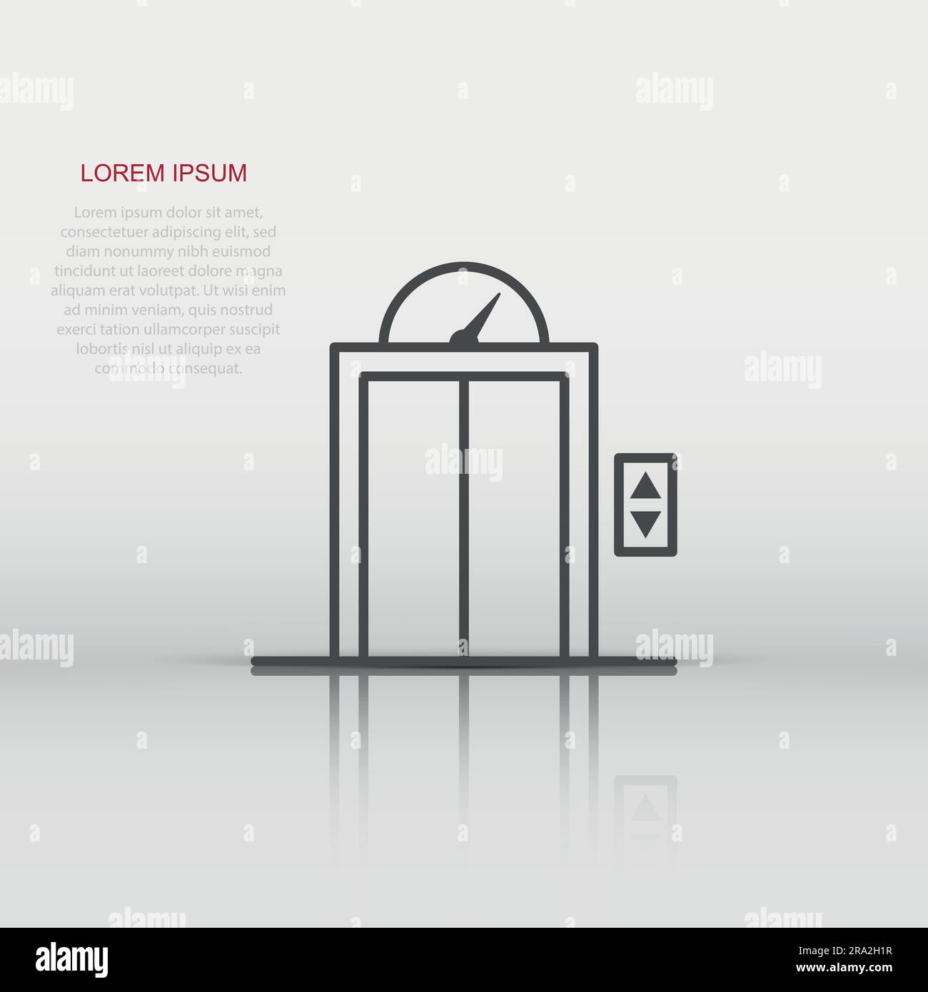 Elevator icon in flat style. Lift vector illustration on white isolated ...