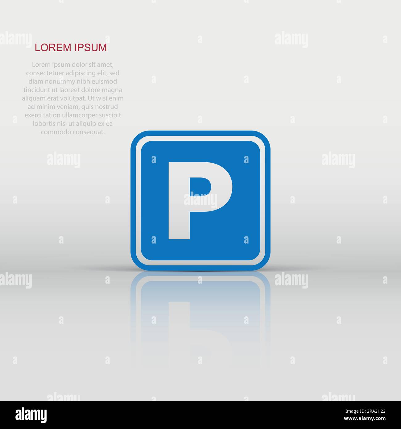 Car parking icon in flat style. Auto stand vector illustration on white ...