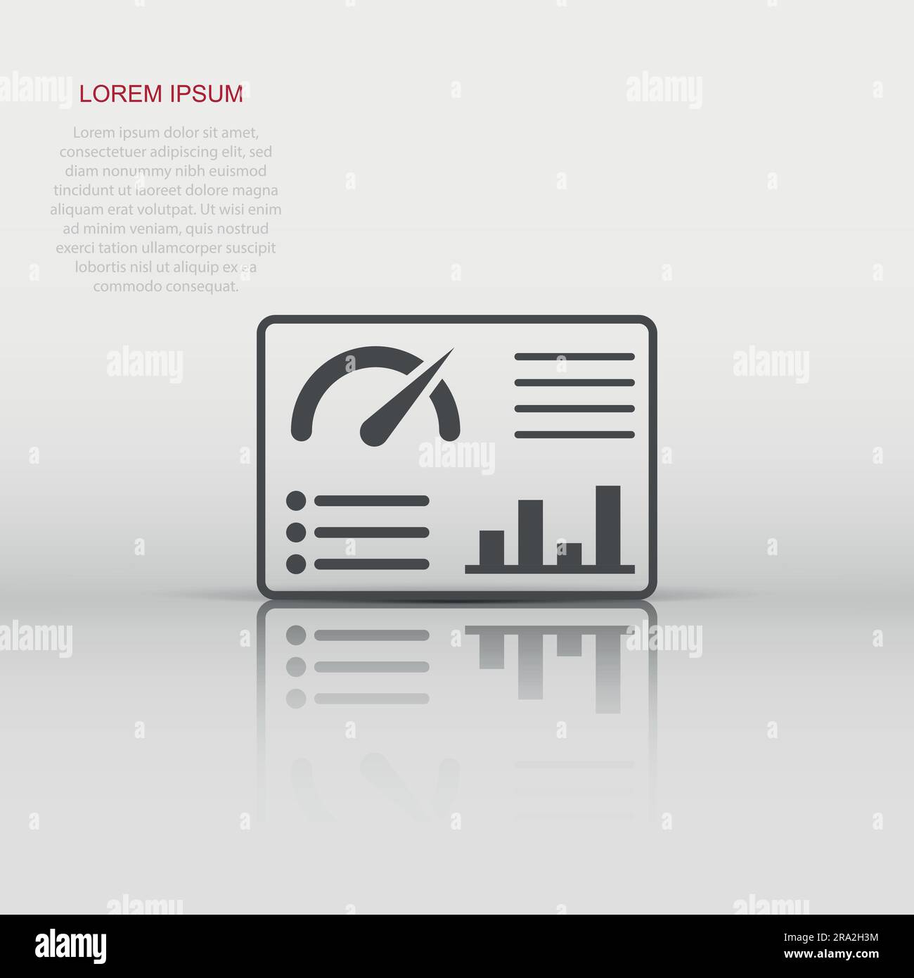 Dashboard icon in flat style. Finance analyzer vector illustration on white isolated background ...