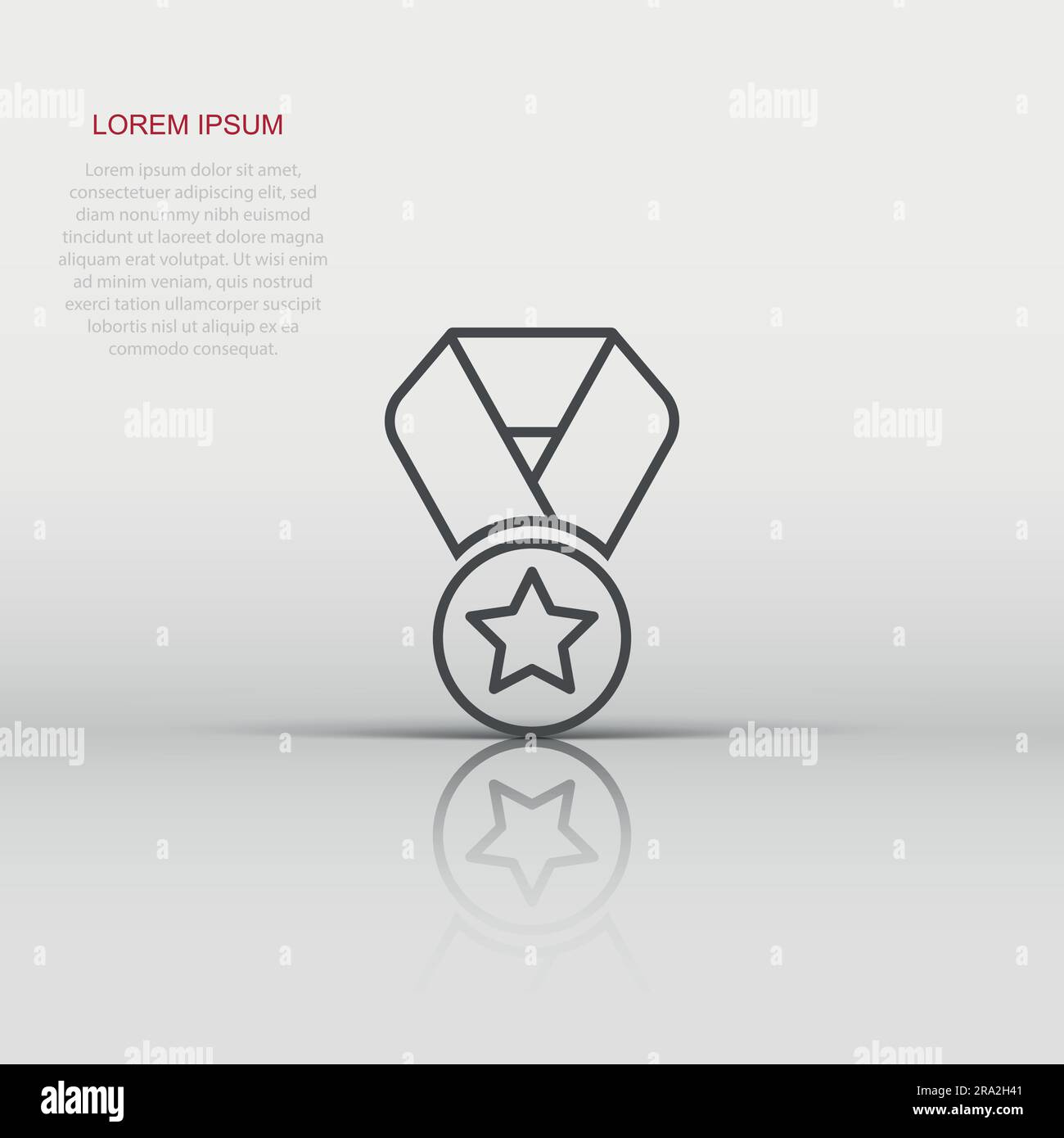 Medal icon in flat style. Prize sign vector illustration on white ...