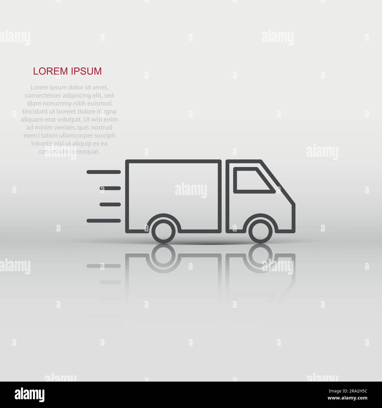 Truck icon in flat style. Auto delivery vector illustration on white ...