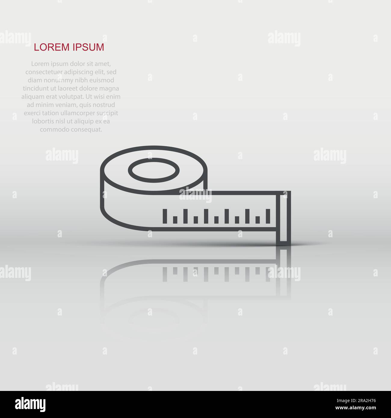 Measure tape icon in flat style. Ruler sign vector illustration on ...