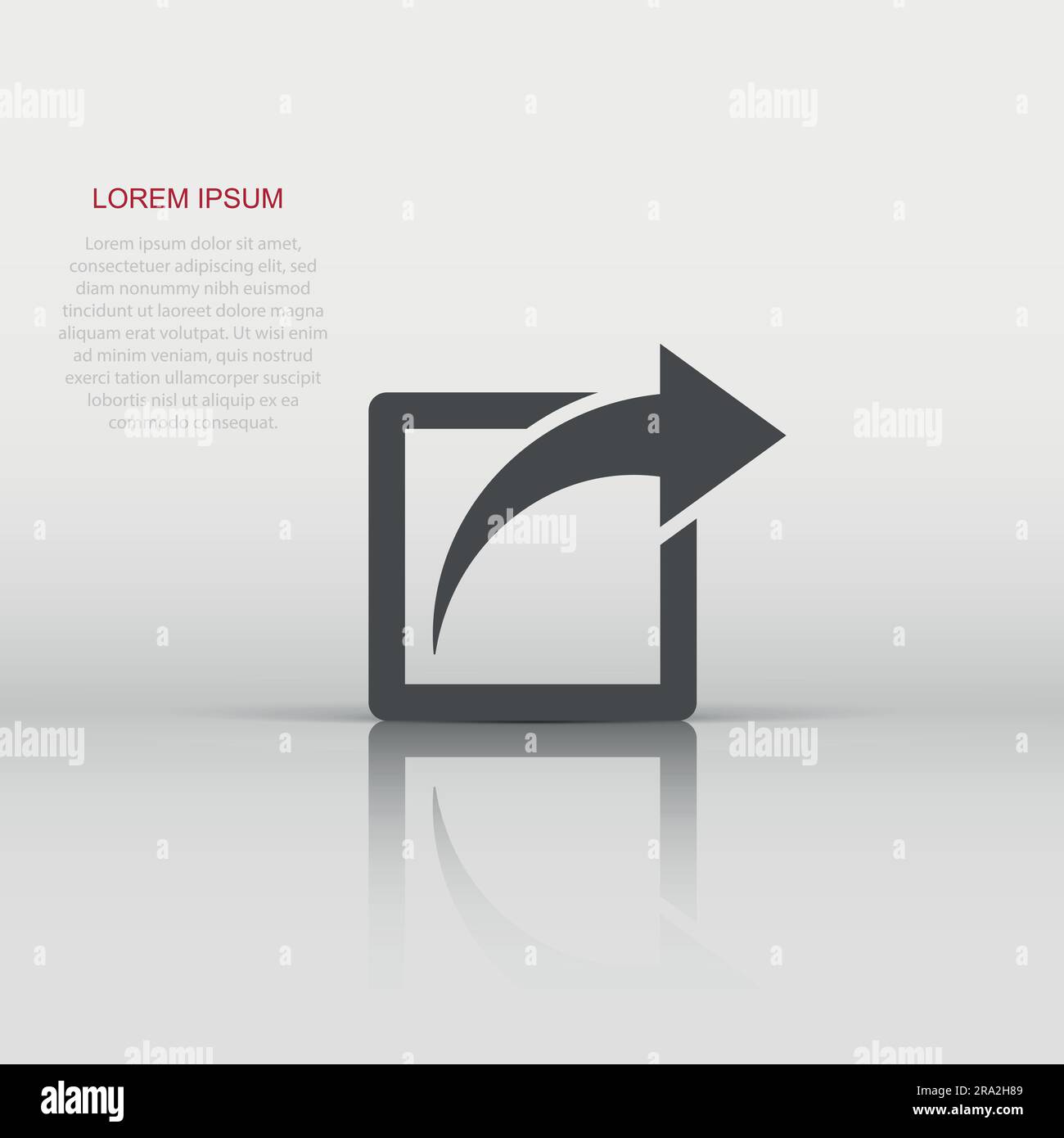 Share button icon in flat style. Arrow sign vector illustration on ...