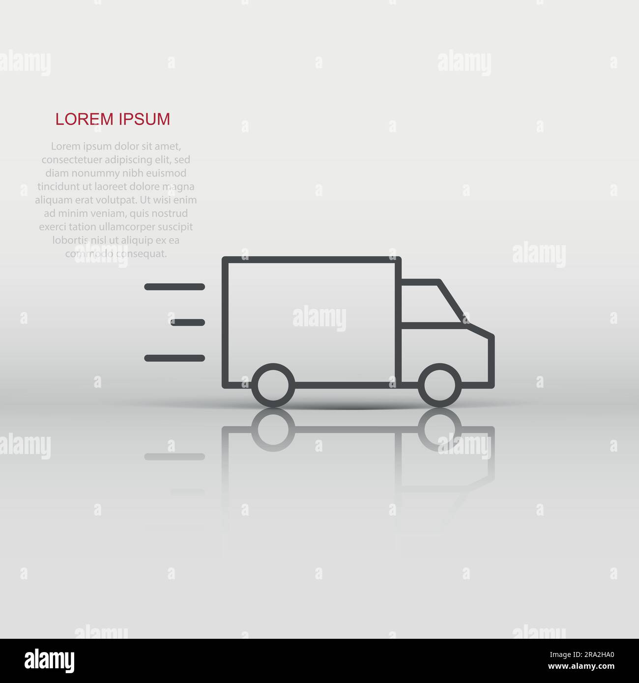 Truck icon in flat style. Auto delivery vector illustration on white ...