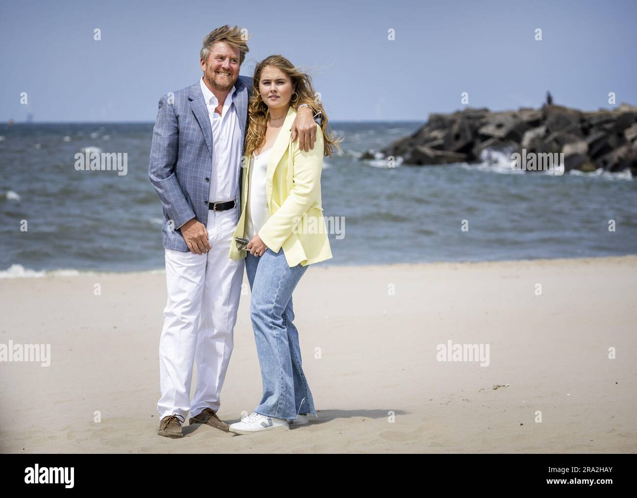 THE HAGUE - King Willem-Alexander and Princess Amalia on Zuiderstrand ...