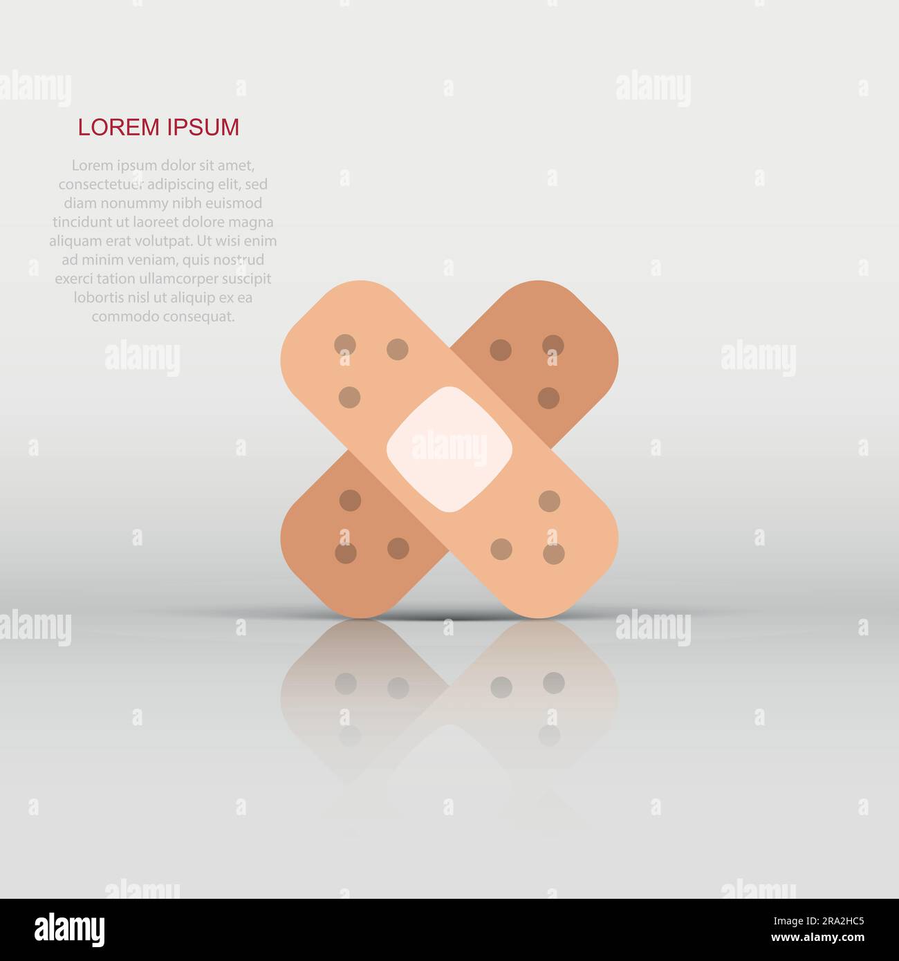 Bandage icon in flat style. Plaster vector illustration on white ...