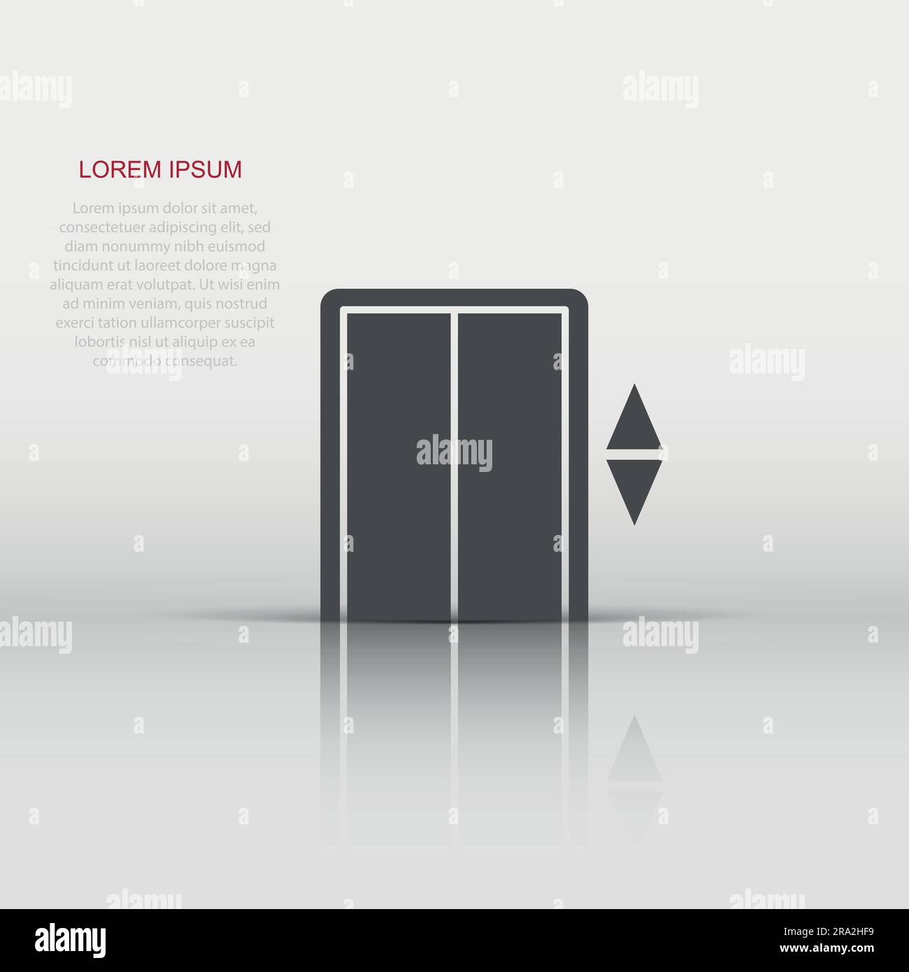 Elevator icon in flat style. Lift vector illustration on white isolated ...