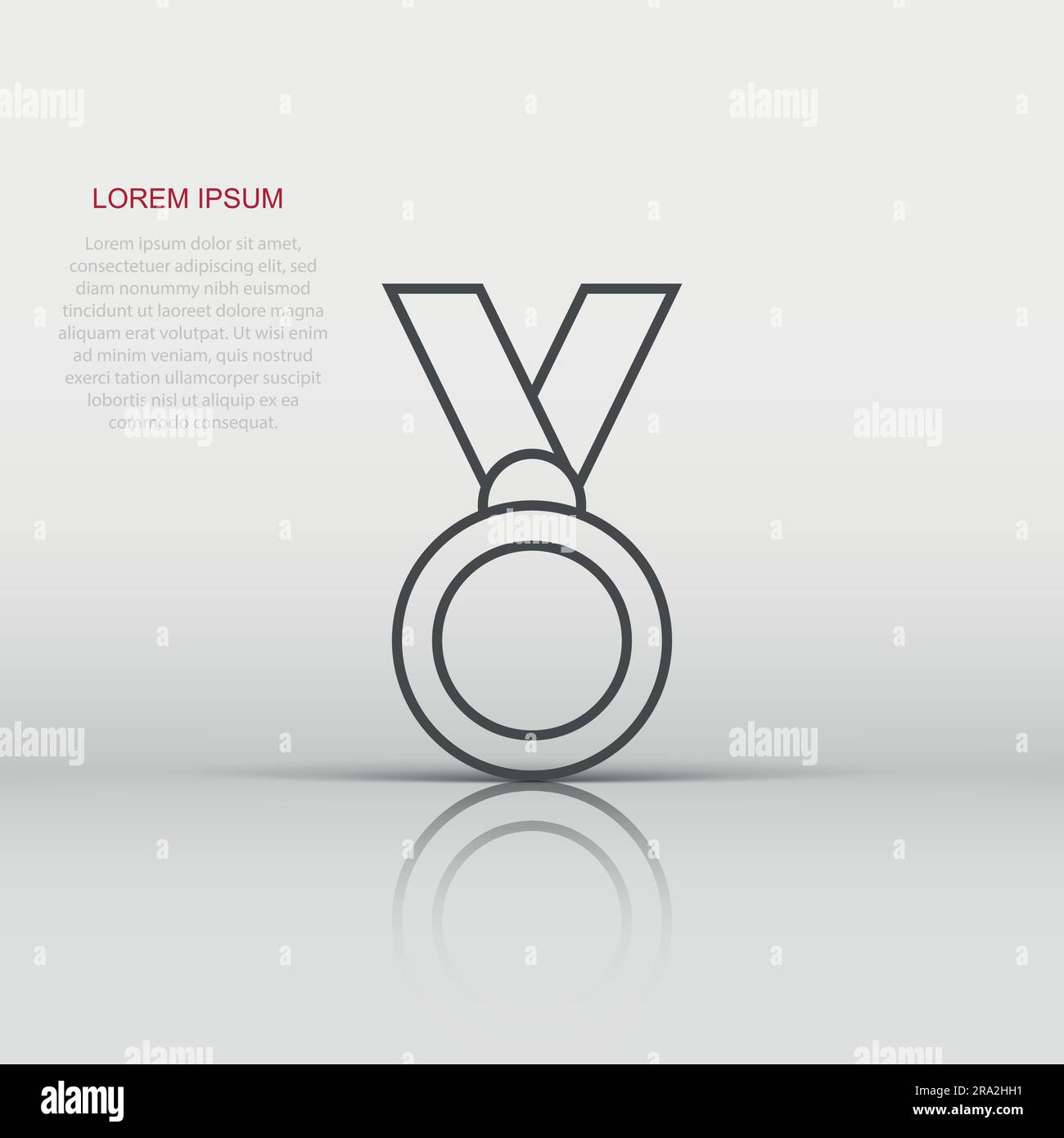 Medal icon in flat style. Prize sign vector illustration on white ...