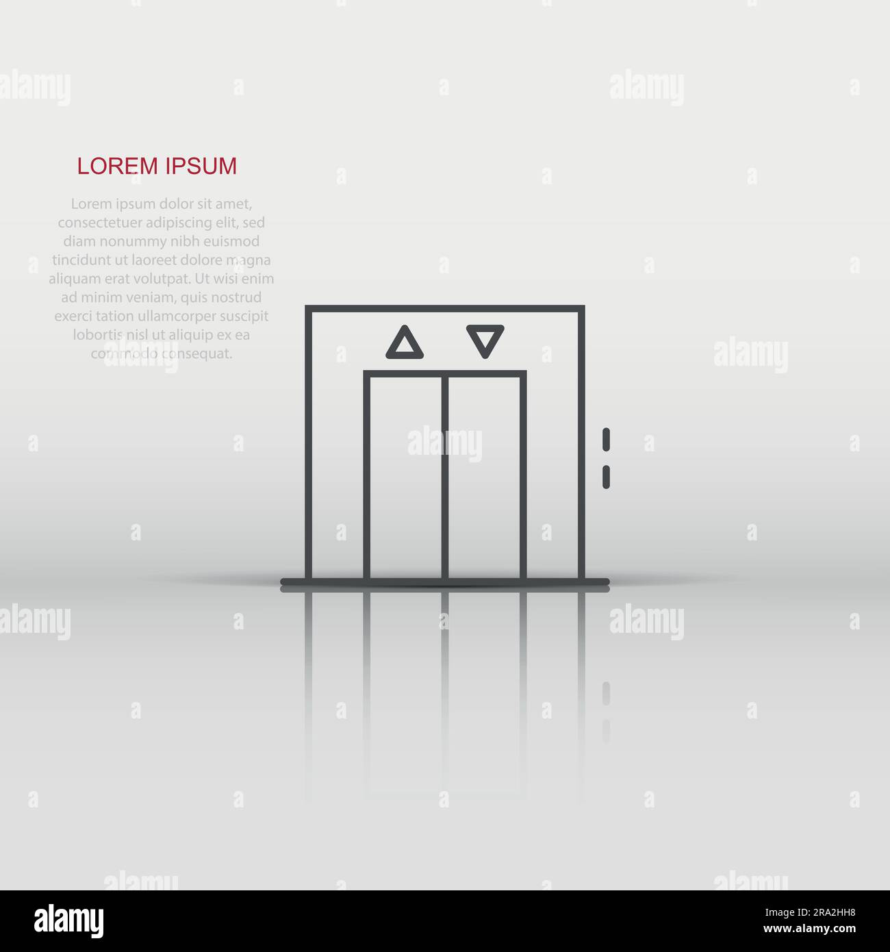 Elevator icon in flat style. Lift vector illustration on white isolated ...