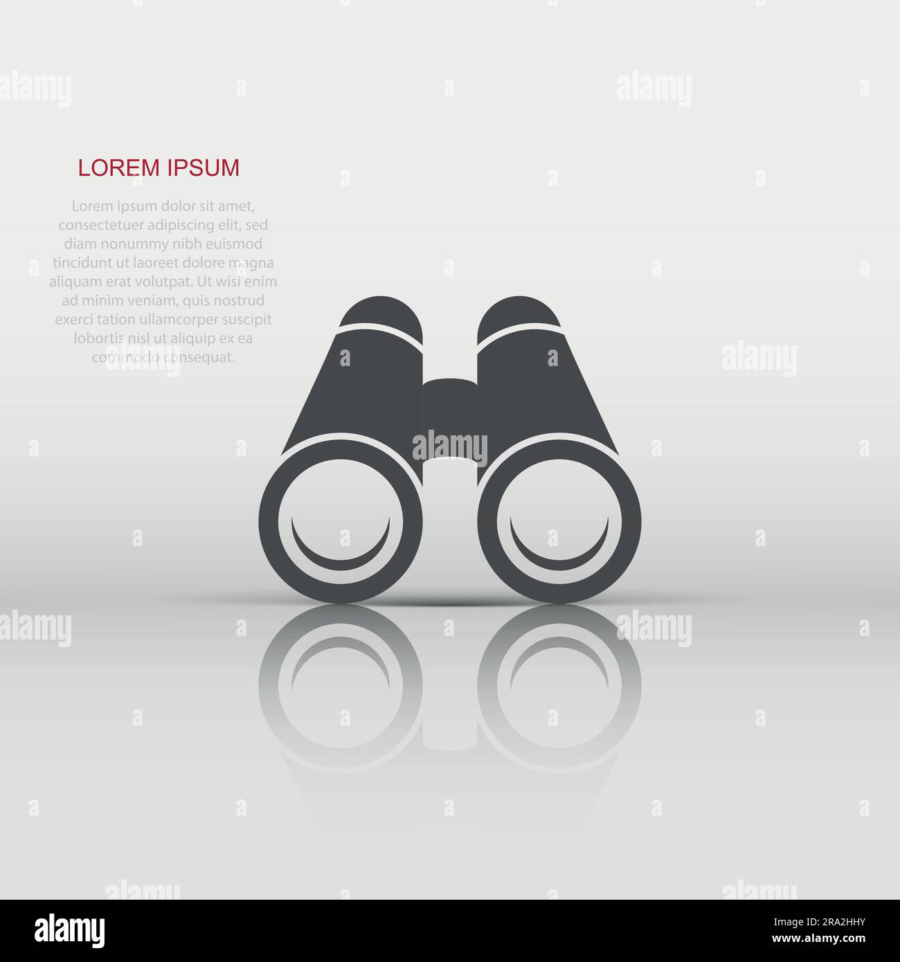 Binocular icon in flat style. Search vector illustration on white isolated background. Zoom ...