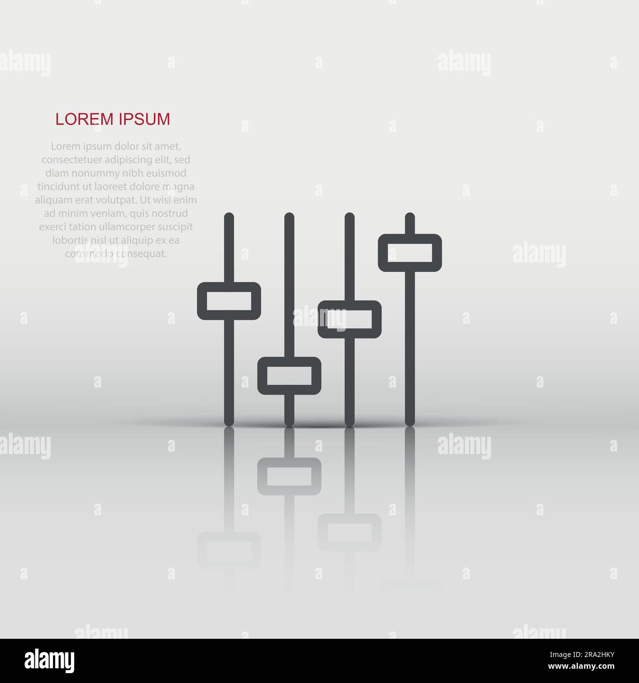 Control volume icon in flat style. Audio adjusting sign vector ...