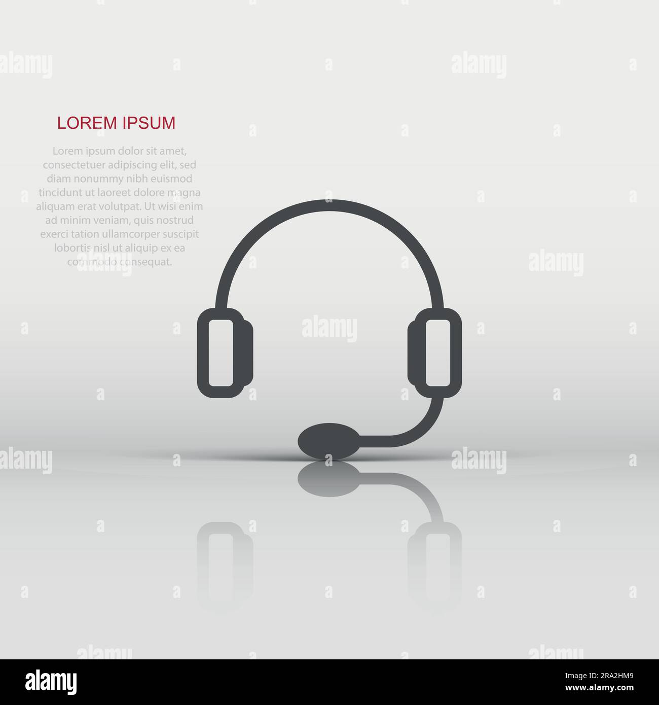 Helpdesk icon in flat style. Headphone vector illustration on white ...