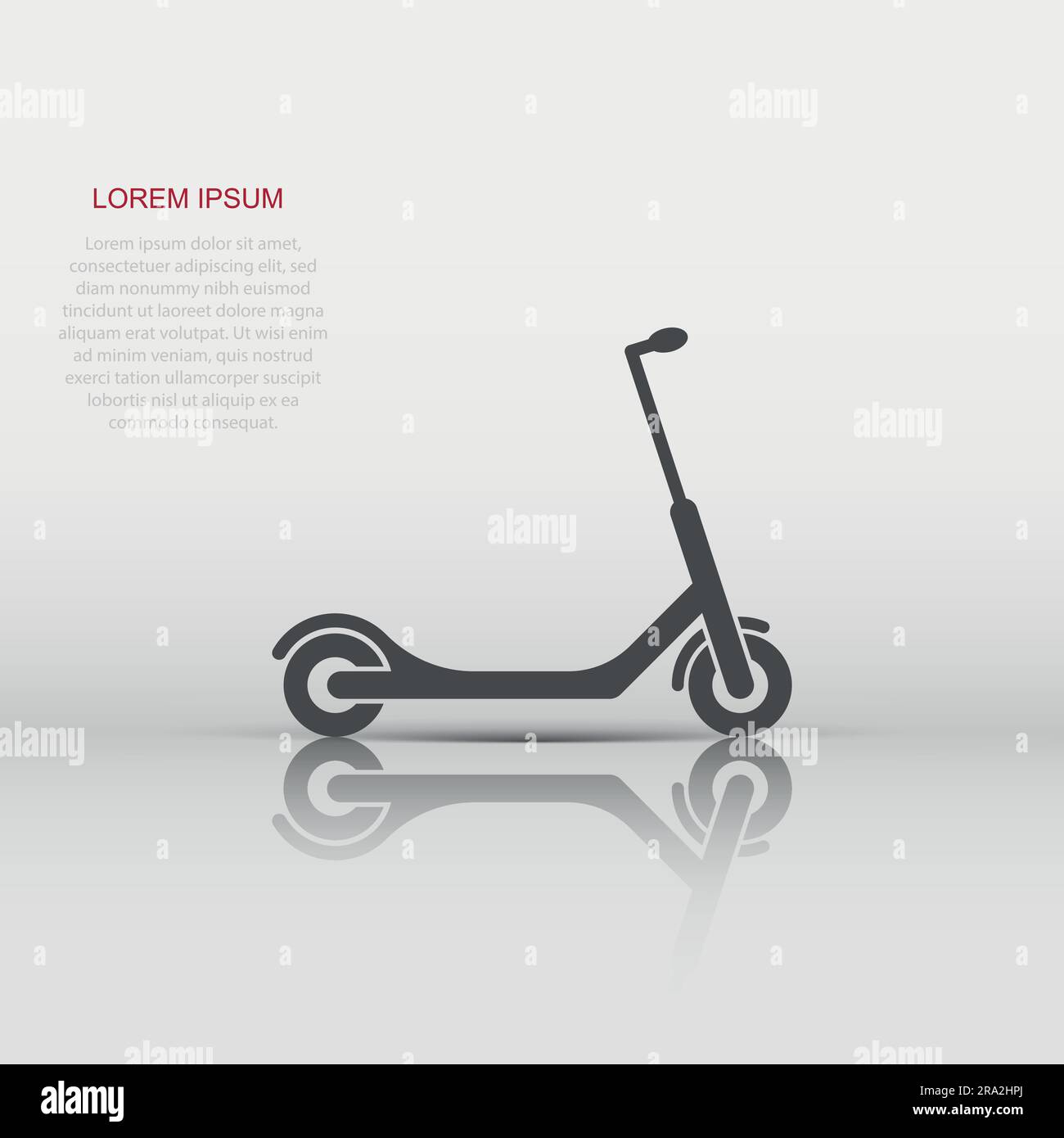 Electric scooter icon in flat style. Bike vector illustration on white ...