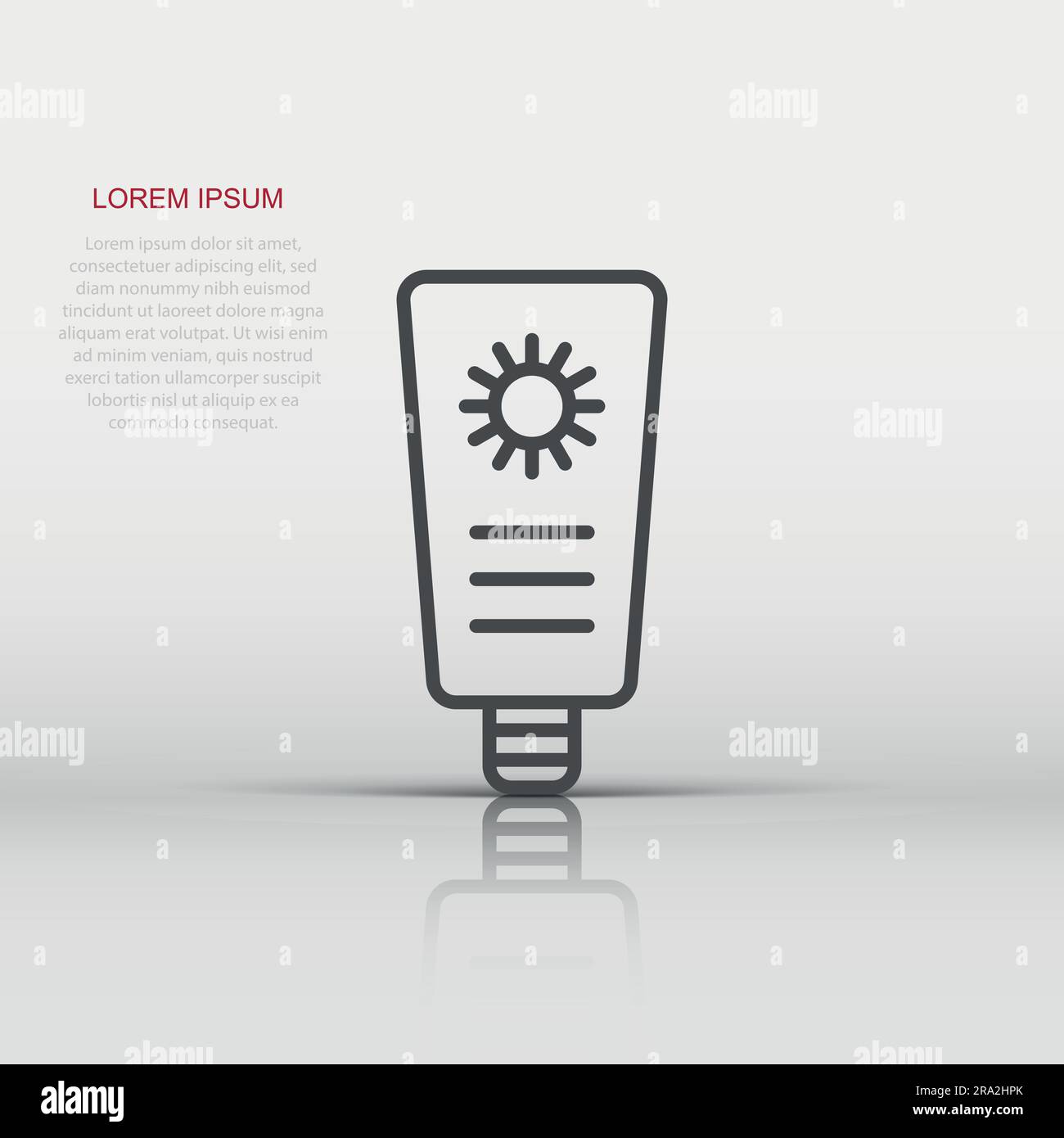Sun protection icon in flat style. Sunblock cream vector illustration ...