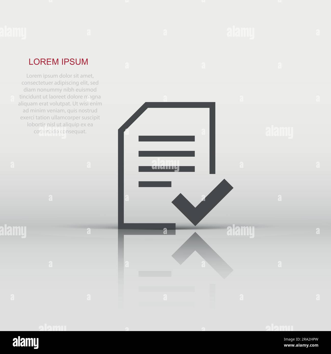Approved document icon in flat style. Authorize vector illustration on white isolated background ...
